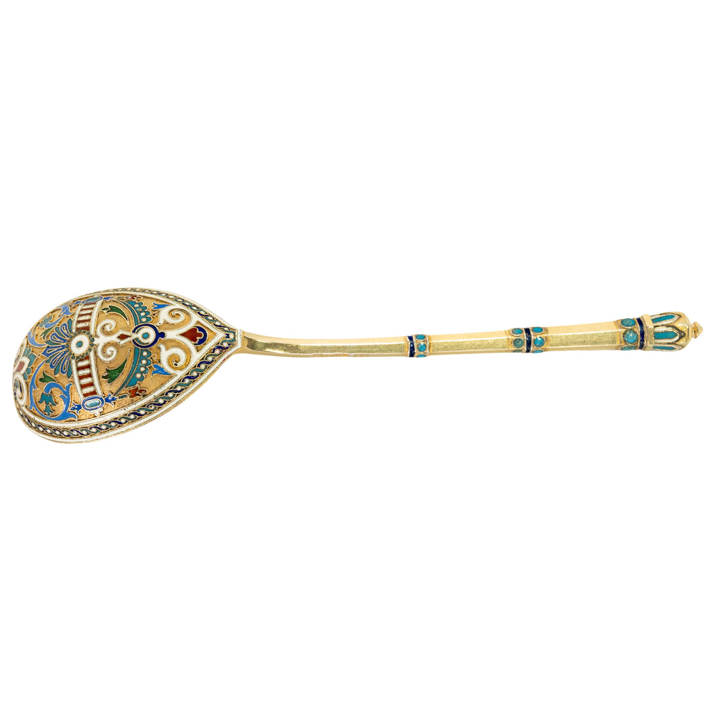 Antique Large Silver Imperial Russian Cloisonne Spoon Alexi Kitovsky M – BLOOMSBURY FINE ART ...