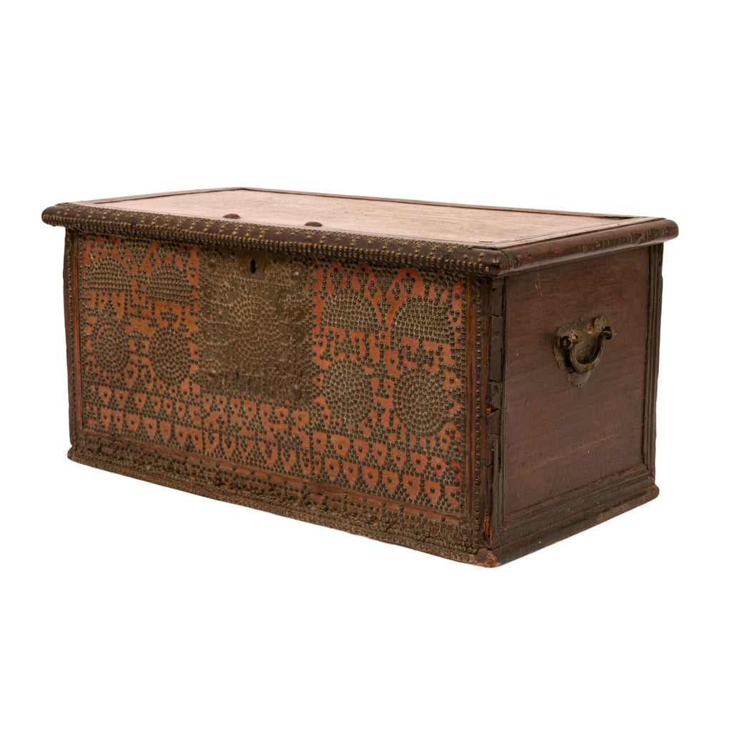 Antique Zanzibar Omani Arab Padouk Teak Brass Stud Dowry Chest Coffer ...