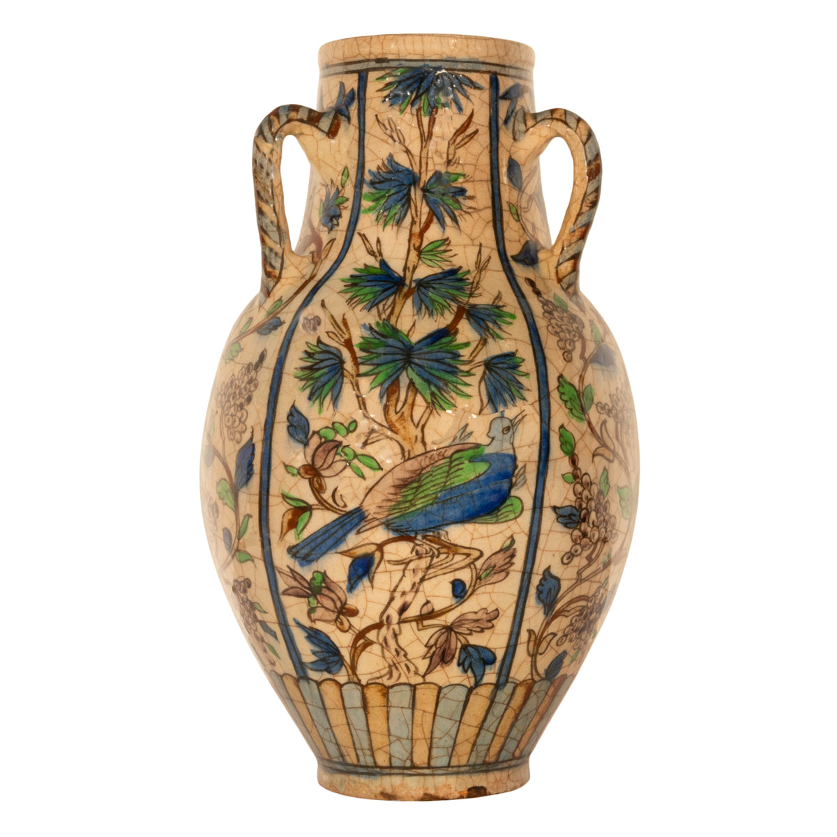 Large Antique Islamic Qajar Persian Ottoman Iznik Kutahya Pottery Vase ...