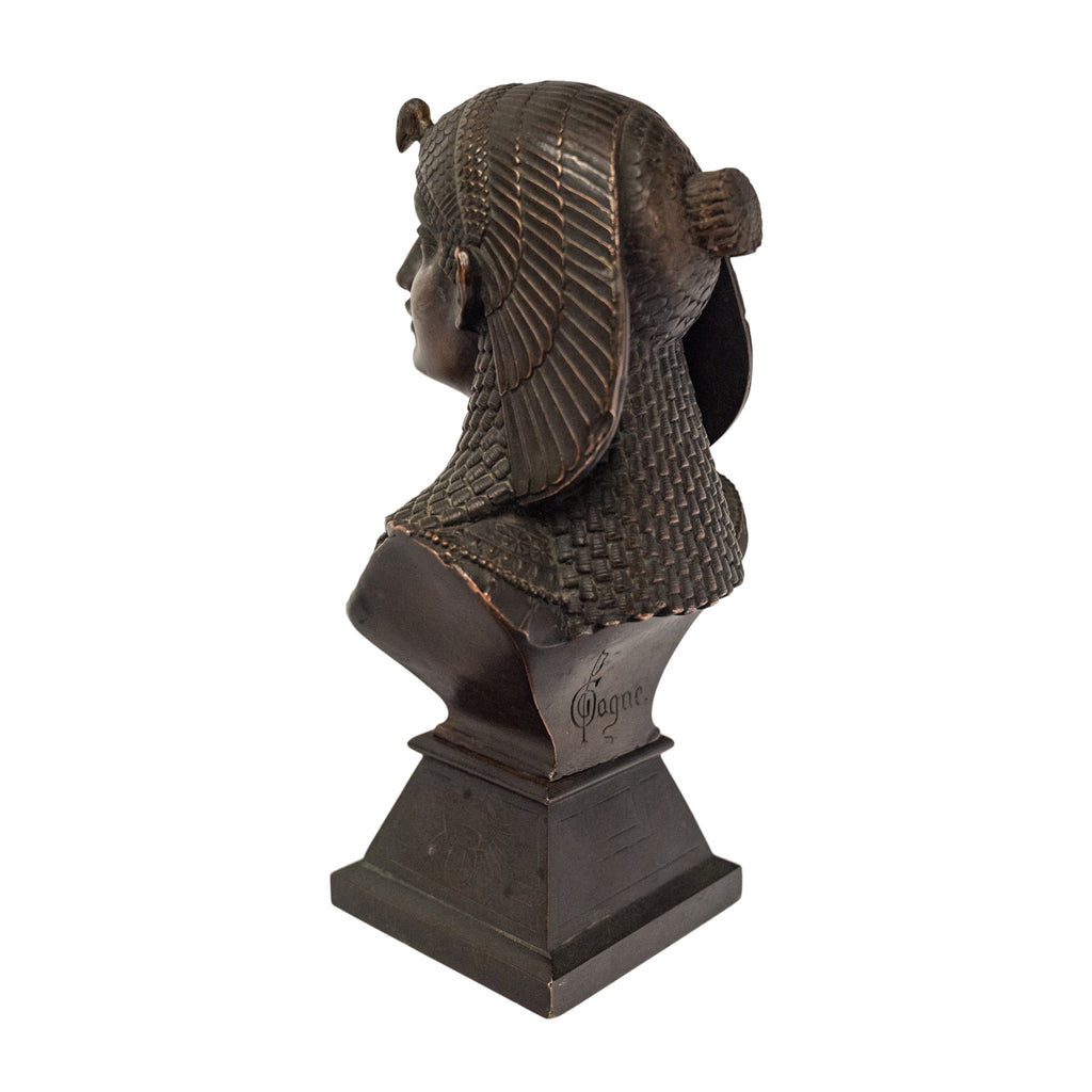 Antique French Egyptian Revival Bronze Bust Sculpture Statue "Queen of ...