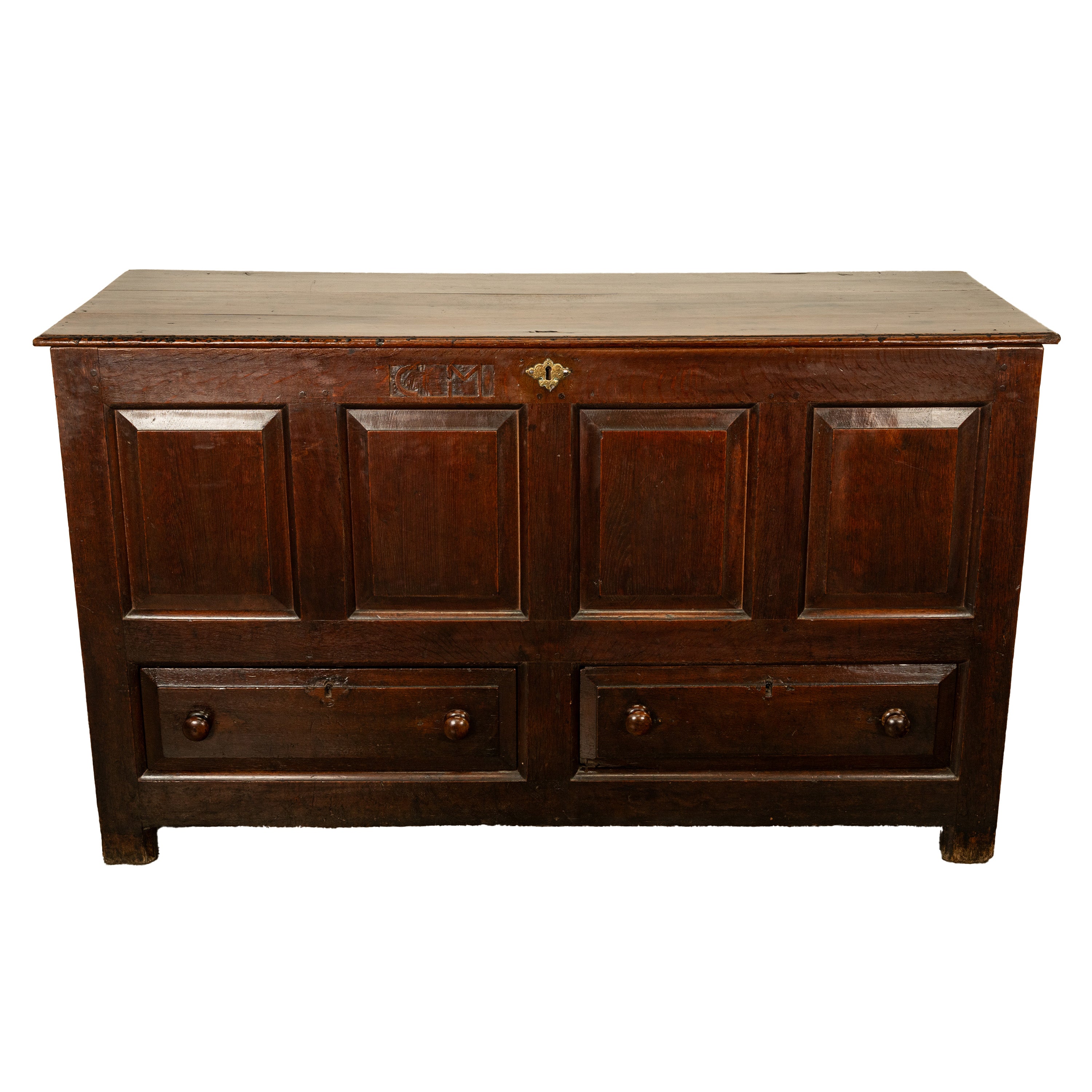 Monumental Antique Georgian Joined Oak Mule Dowry Chest Coffer Yorkshi ...
