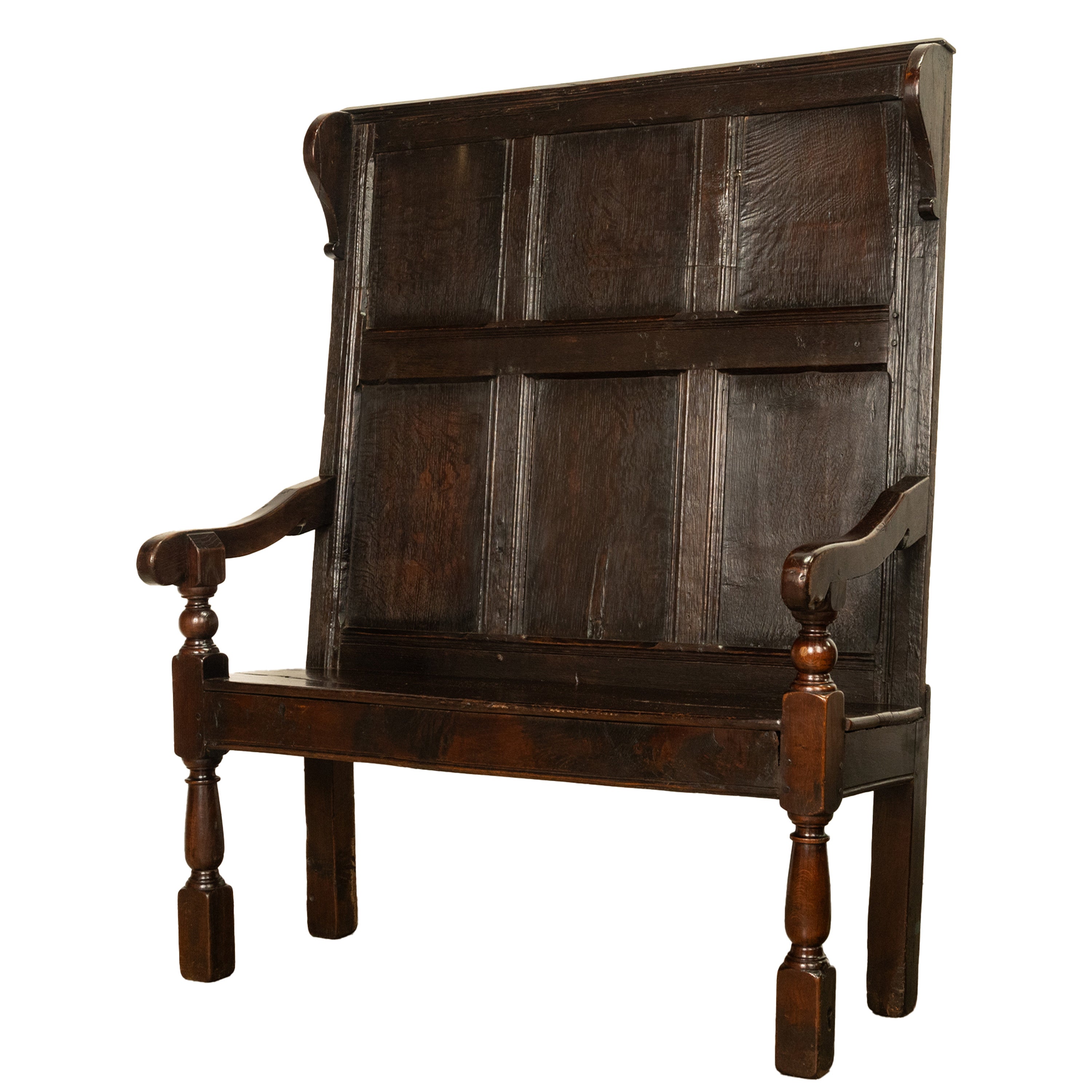 Antique Jacobean 17th Century Oak Settle Bench Shakespeare Ann Hathawa ...