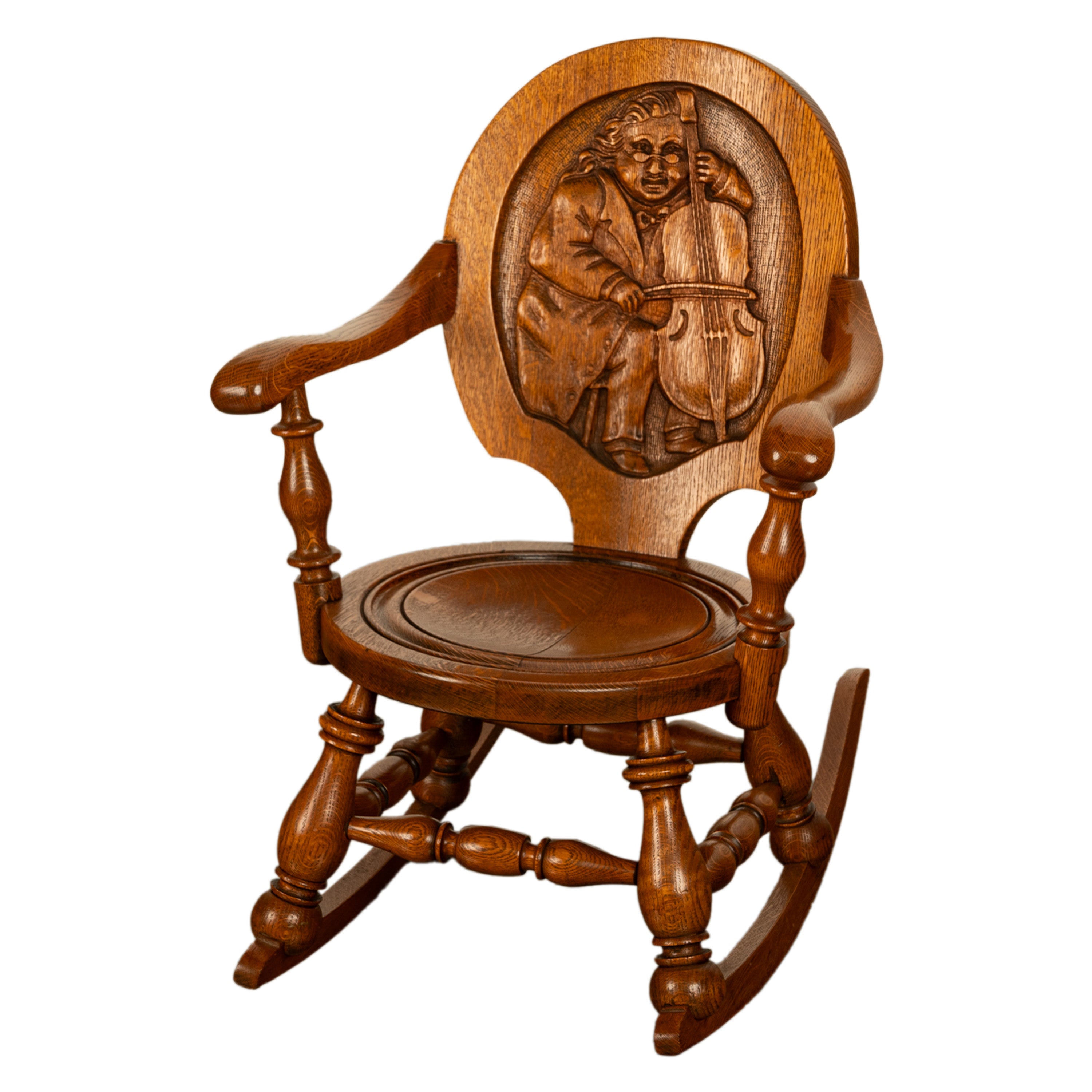 Antique American George Arndt Arts Crafts Oak Ben Franklin Rocking Cha BLOOMSBURY FINE ART ANTIQUES