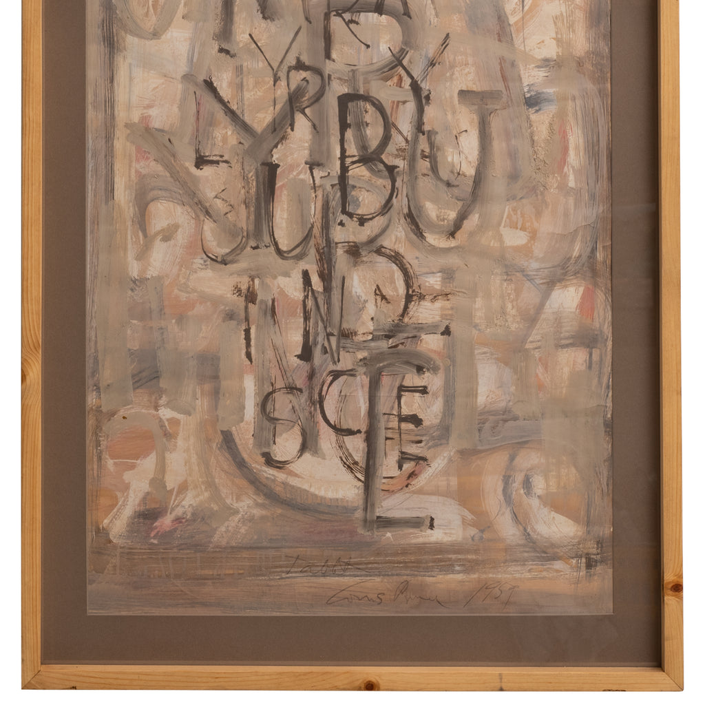 Abstract Surrealist Cubist Painting Oregon Artist Louis Bunce 1959 "Ta ...