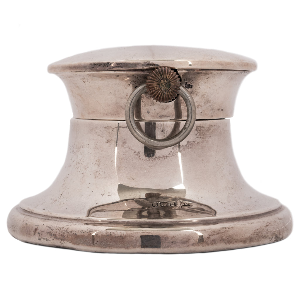 Antique Sterling Silver Walker & Hall Sheffield Capstan Desk Inkwell C ...