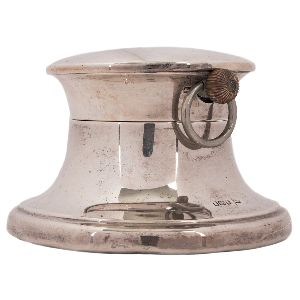 Antique Sterling Silver Walker & Hall Sheffield Capstan Desk Inkwell C ...