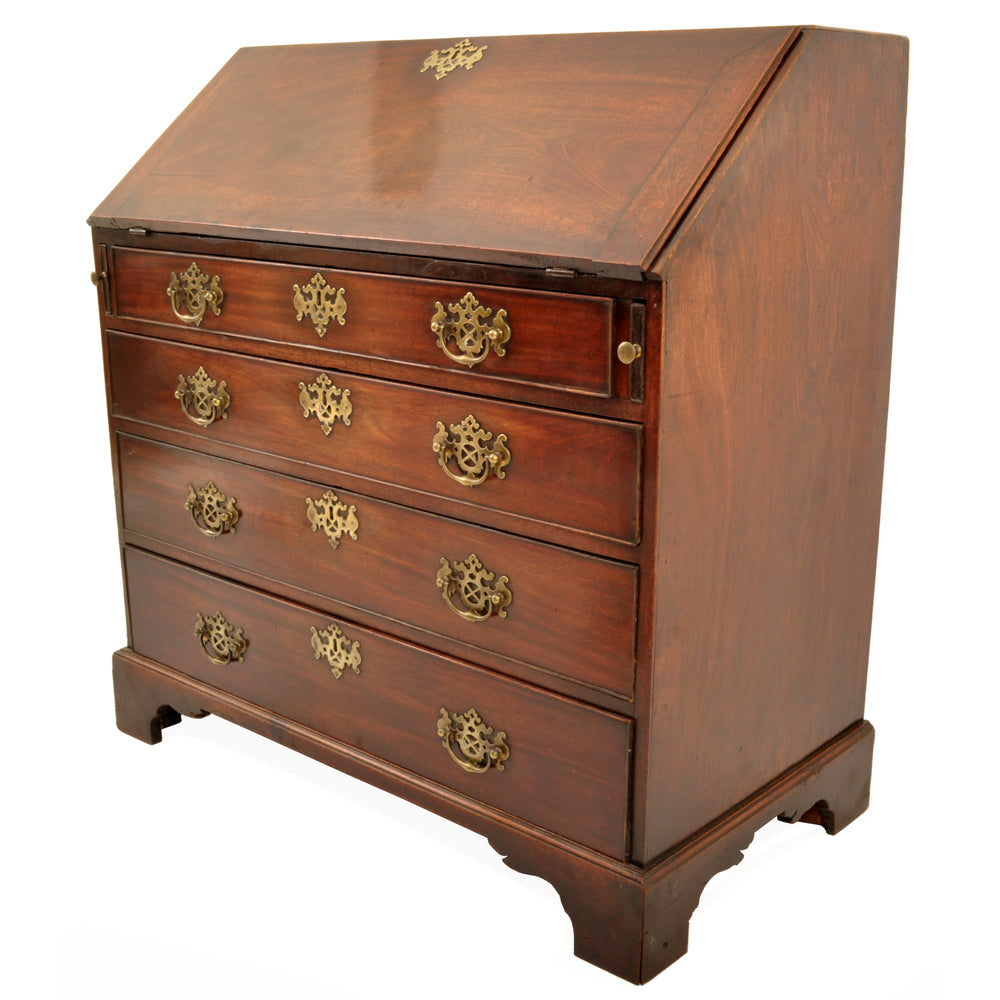 Antique American George III Mahogany Country Chippendale Bureau / Secr ...
