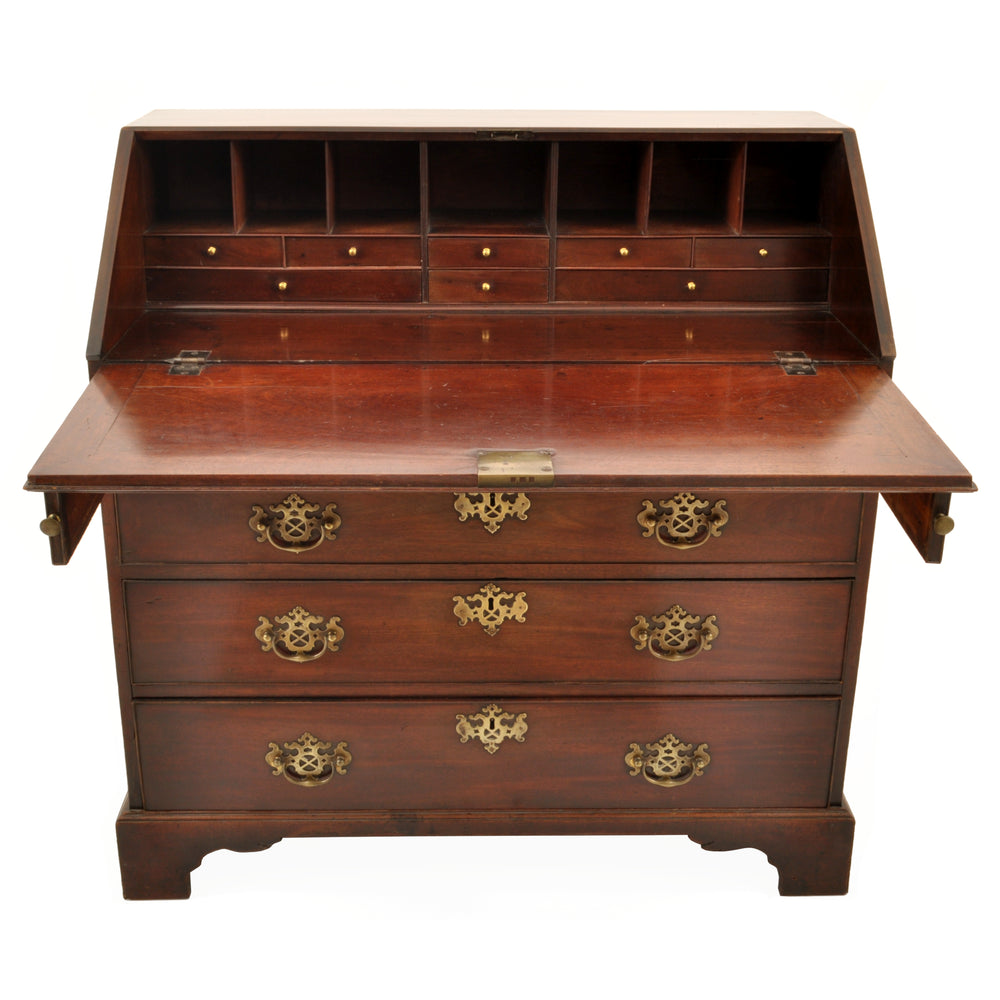 Antique American George III Mahogany Country Chippendale Bureau / Secr ...