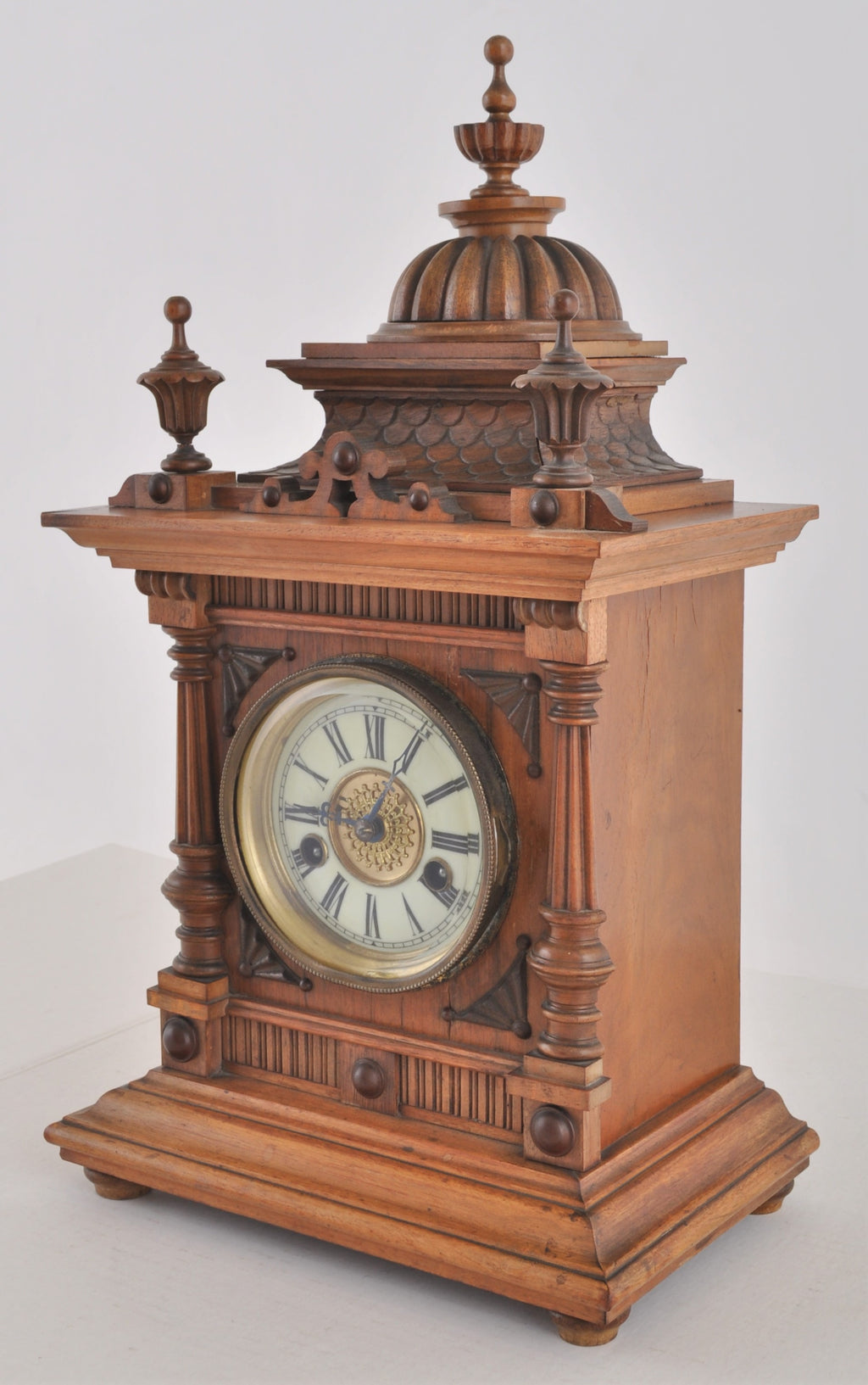 Antique German Wertenberg "Greenwich" 8-Day Time and Strike Mantel Clo ...