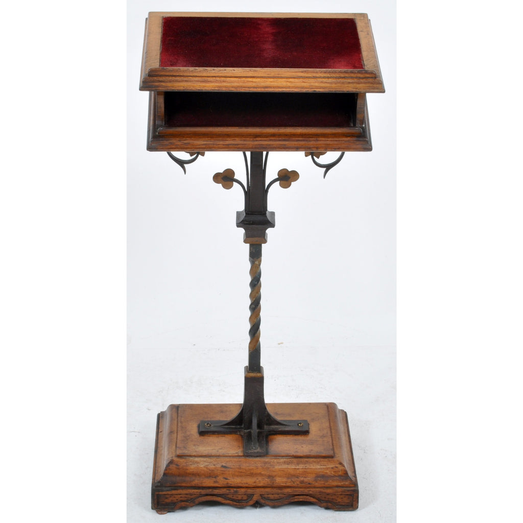 Antique English Oak and Wrought Iron Arts and Crafts Lectern/Bookrest ...