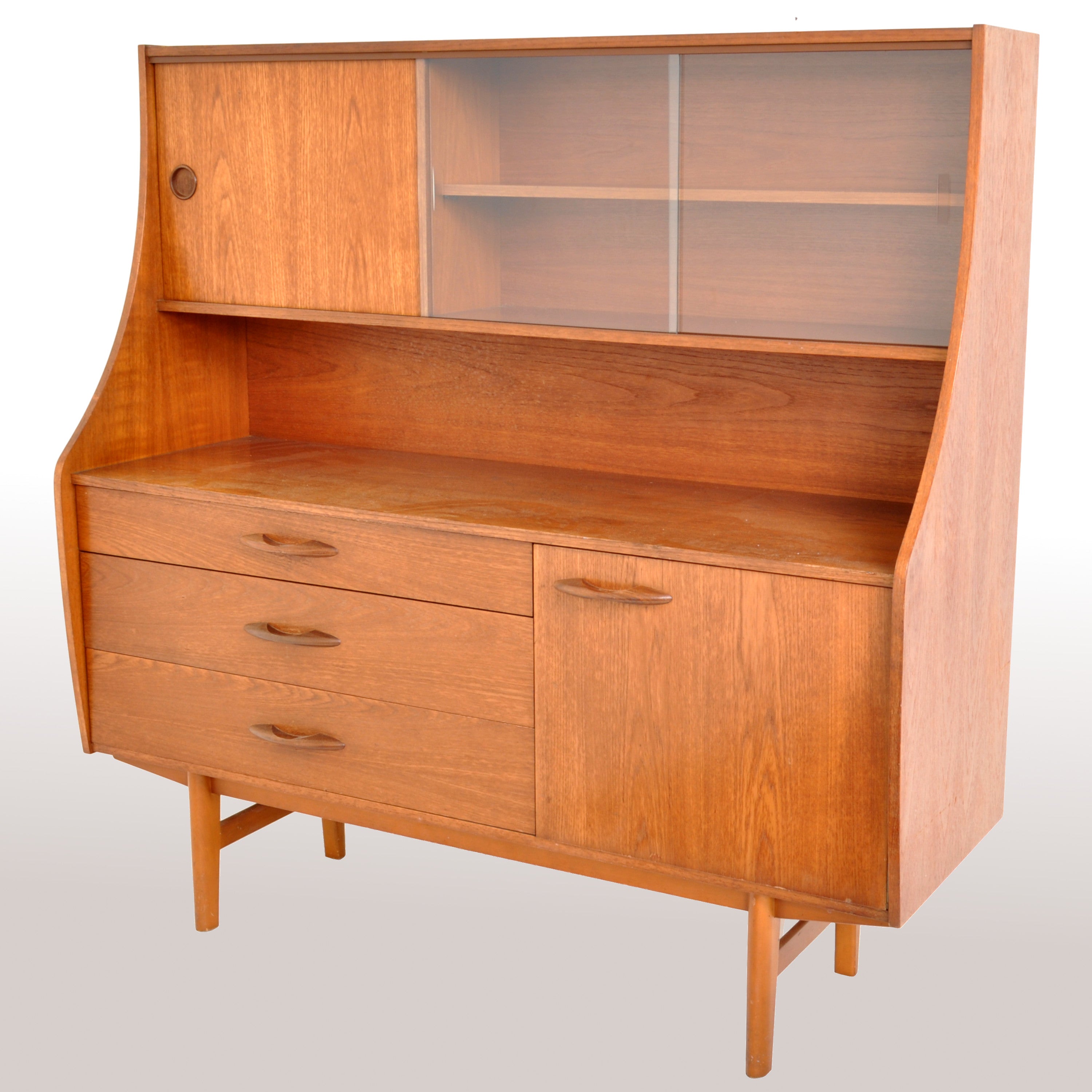 Mid Century Modern Danish Twin Tier Teak Credenza Sideboard Buffet BLOOMSBURY FINE ART ANTIQUES